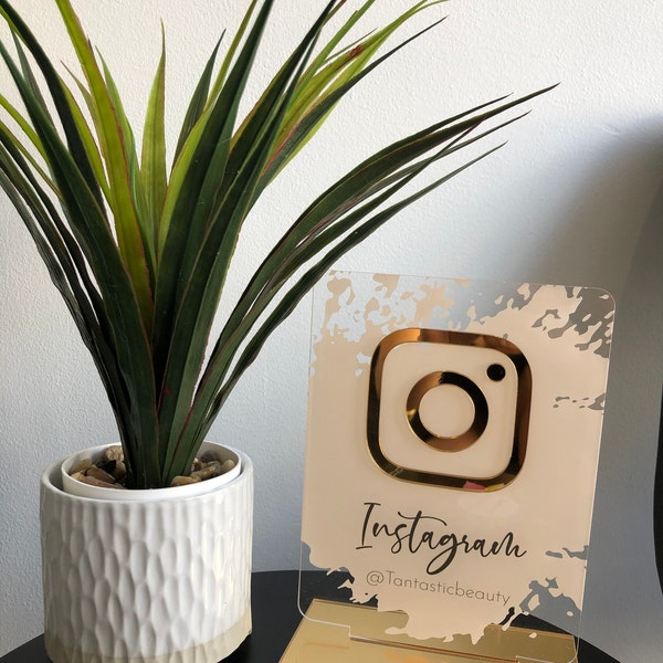 Custom Acrylic Instagram Sign for Business Reception - Social Media ...