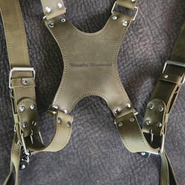 Double Camera Harness Leather, Dual Shoulder Camera Strap, Multicamera ...