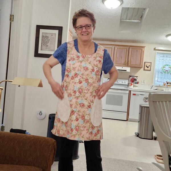 Women's Reversible Crossback Apron - No Ties - 2 Aprons in 1 - Modern ...