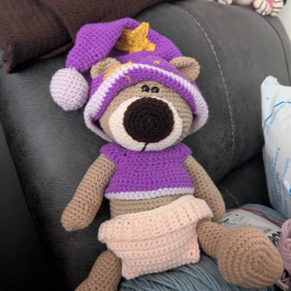 Crochet Pattern Pyjamas Sleepwear Clothes for 18cm Toy / AMIGURUMI PDF ...