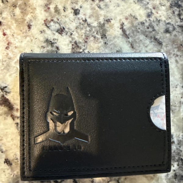 Bat ID Wallet - Leather Wallet With Super Hero Mask - Wallet for Him ...