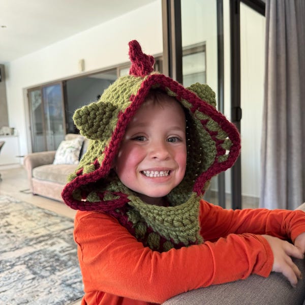 CROCHET PATTERN - Lucky Dragon Hood & Cowl - Crochet Hood Pattern ...