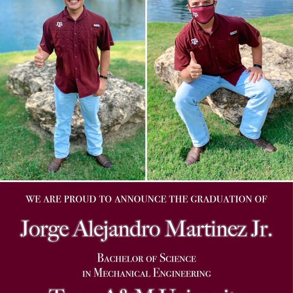 Custom Texas A&M Graduation Announcements Invitations Downloadable PDF ...