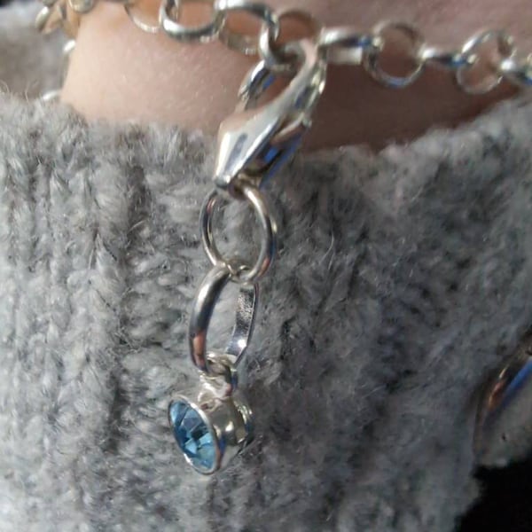 925 Sterling Silver Extender Safety Trace Chain , 2 X Bolt Ring Clasps ...