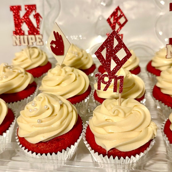 Kappa Cupcake Toppersfraternity Cupcake Toppers - Etsy