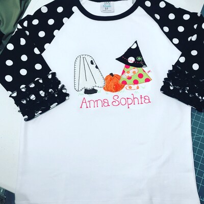 Halloween Bonnets Ghost and Witch Vintage Style Applique - Etsy