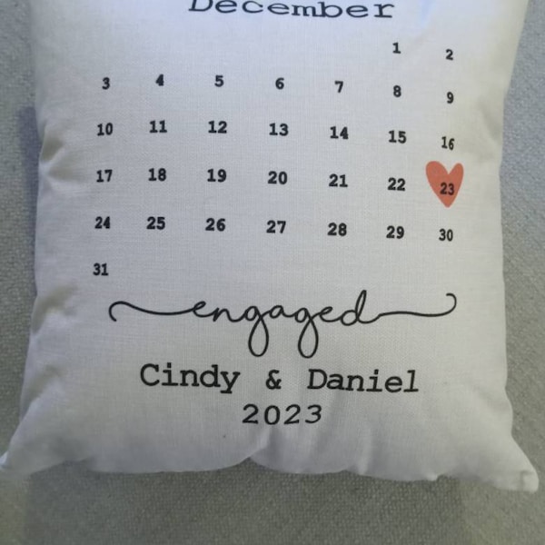 Personalized Engagement Pillow, Engagement Gifts, Engagement Date Gift ...