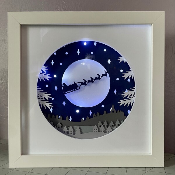 Christmas Village Shadow Box Svg for Cricut or Silhouette Machines, 3D ...