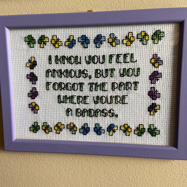 Anxious Badass PDF Cross Stitch Pattern - Etsy