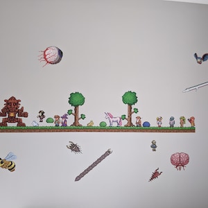 Terraria Wall Decal Set Terraria Gift Terraria Birthday Party Terraria ...