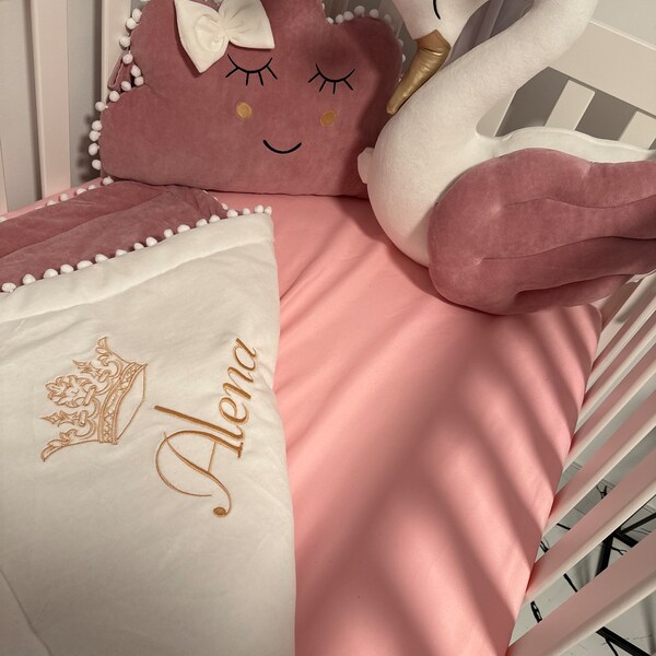 Personalized Pillow Set Gift - Princess Pillow Swan, Pillow Cloud Blush ...