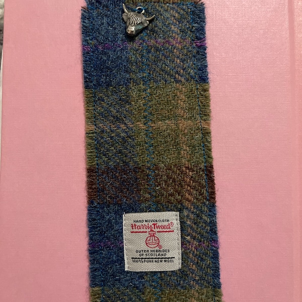 Harris Tweed Bookmark // Scottish Highland Cow, Thistle, Stag, Scottie ...