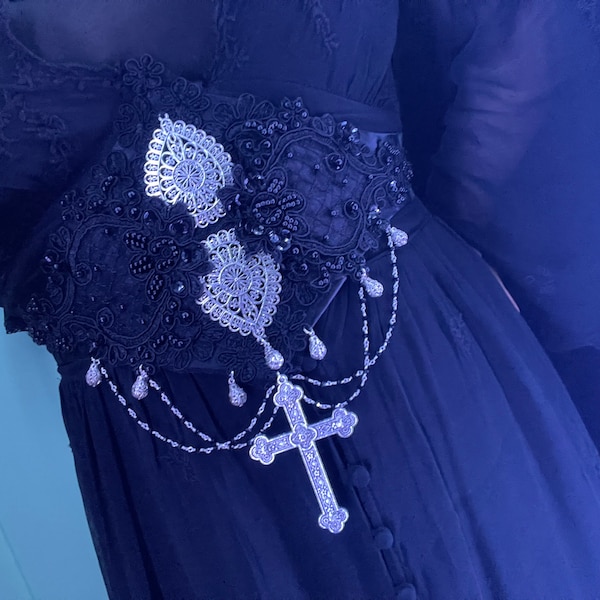 Waist Belt "crux". Gothic Waist-belt With Beaded Lace. Decorated With ...