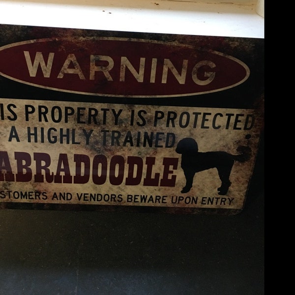 Labradoodle Sign,funny Metal Signs,dog Warning Sign,labradoodle Warning ...