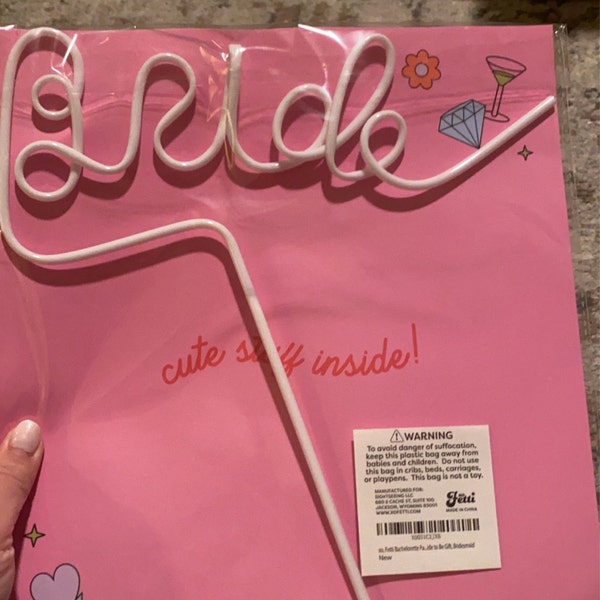 Bachelorette Party XL White Bride Straw | Bridal Shower Party ...