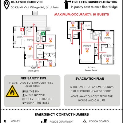 Airbnb Emergency Fire Escape Plan Evacuation Safety Plan Airbnb Signs ...