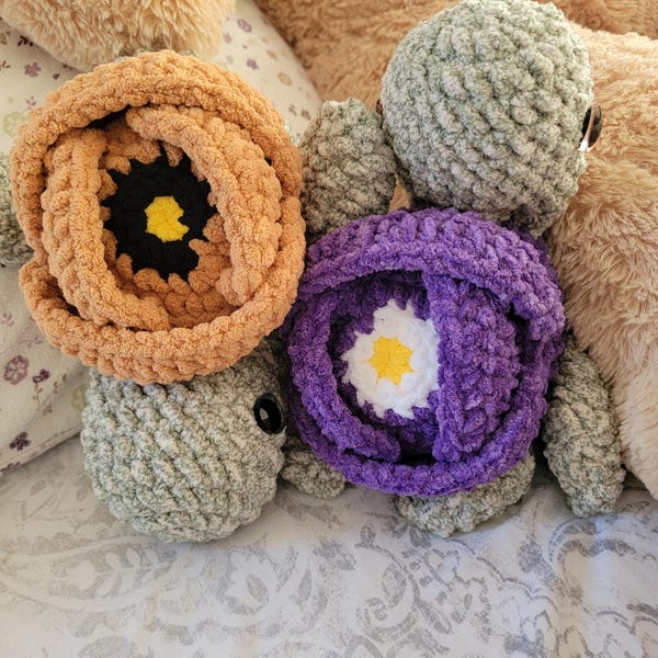 Crochet Turtle Pattern- Poppy Turtle Pattern PDF- Flower Turtle ...