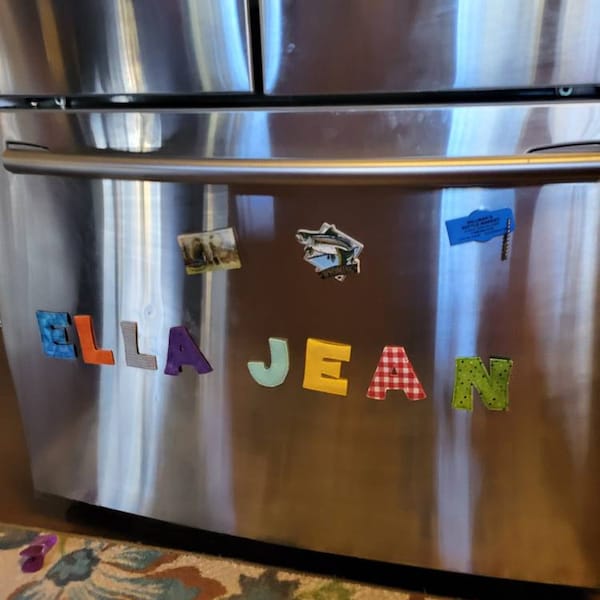 Felt Letter Magnets | Fabric Refrigerator Alphabet | Fabric Letters ...