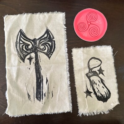 Labrys Lino Printed Patch - Etsy