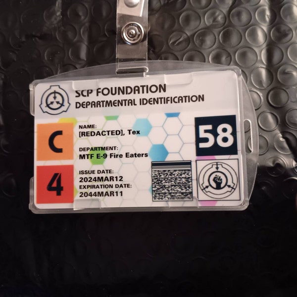 SCP Foundation Departmental ID Card / Badge - Customized With Your ...