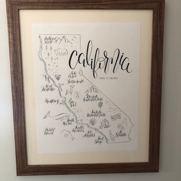 Digital Custom Map: Handwriting, Calligraphy, Watercolors - Etsy