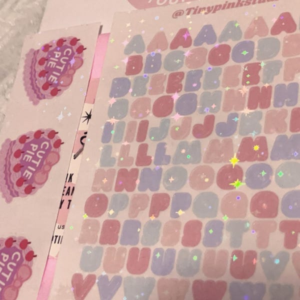 Holographic Bubble Letter Stickers #1 NEW - Etsy