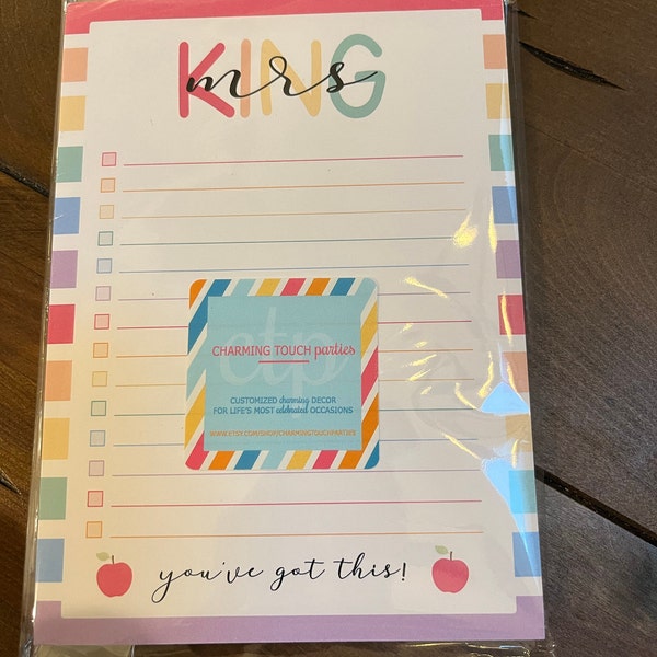 Teacher Notepad, Personalized Notepad, Teacher Appreciation Gift ...