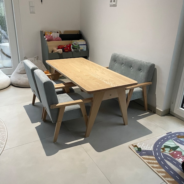 Small Modern Yellow Armchair for Childrens Room, Wooden Armchair ...