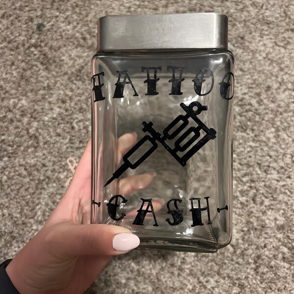 Tattoo Saving Jar Decal, Tattoo Fund DIY, New Tattoo Fund Decal, DIY ...
