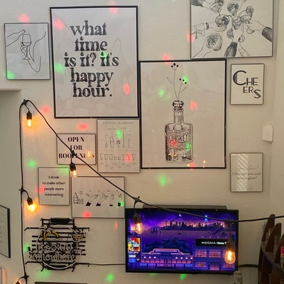 Bar Gallery Wall Set of 10 Prints, Bar Cart Art, Wine Print, Bar Prints ...