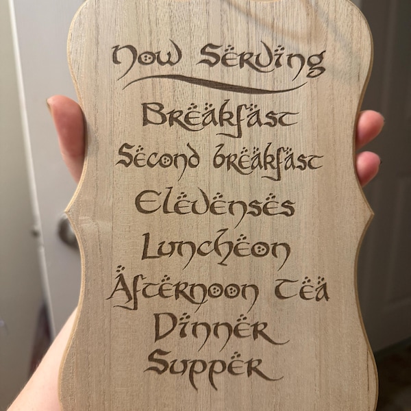 Scratch and Dent Sale!! Hobbit Daily Meals Sign / Plaque Solid Wood ...