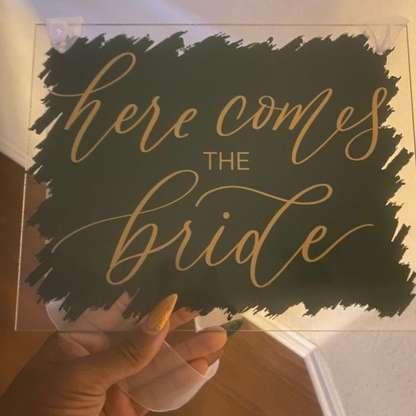 Here Comes the Bride Sign, Acrylic Wedding Sign, Acrylic Ring Bearer ...