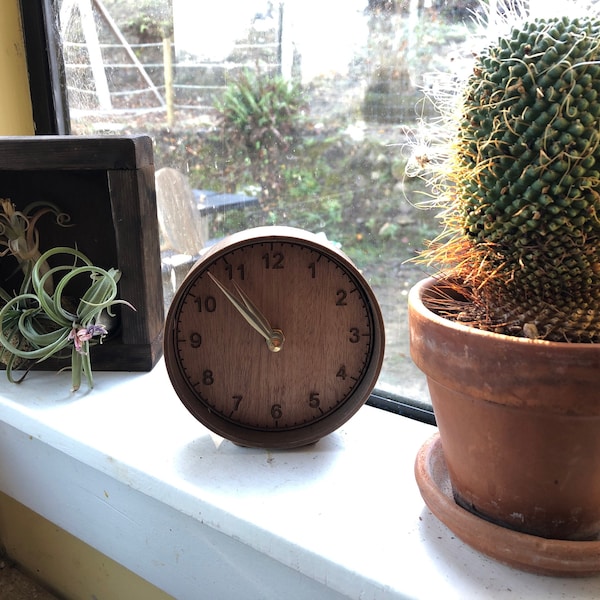 Customizable Small Wooden Clock | Table Wooden Clock | Mini Wooden ...