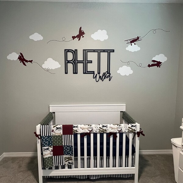 PERSONALIZED Airplane Crib Sheet - Etsy