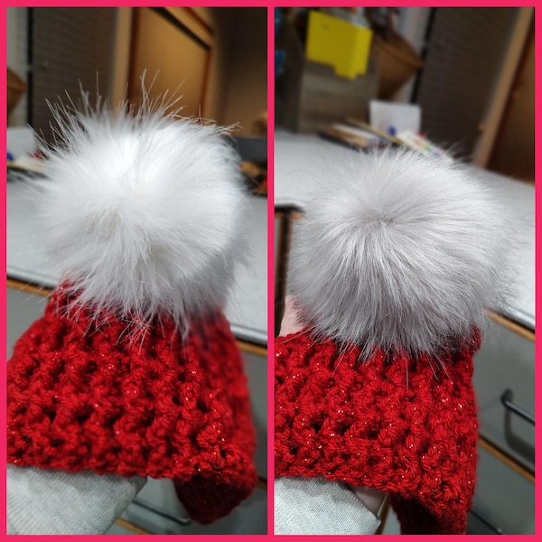 Custom Size Orchid Faux Fur Pom Poms for Crochet Crafts Hats and ...