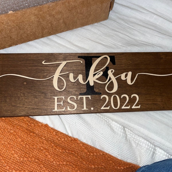 Monogram Sign: Last Name Wall Decor - Personalized Wedding Gift - Etsy