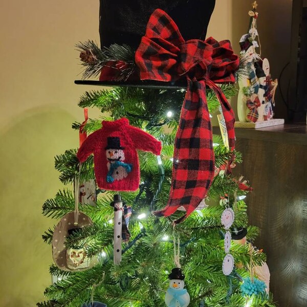 Snowman Christmas Tree Ornament Mini Sweater - Etsy