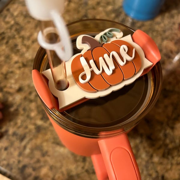 Pumpkin Cup Topper for Stanley Cup Topper Name Plate for Stanley Cup ...