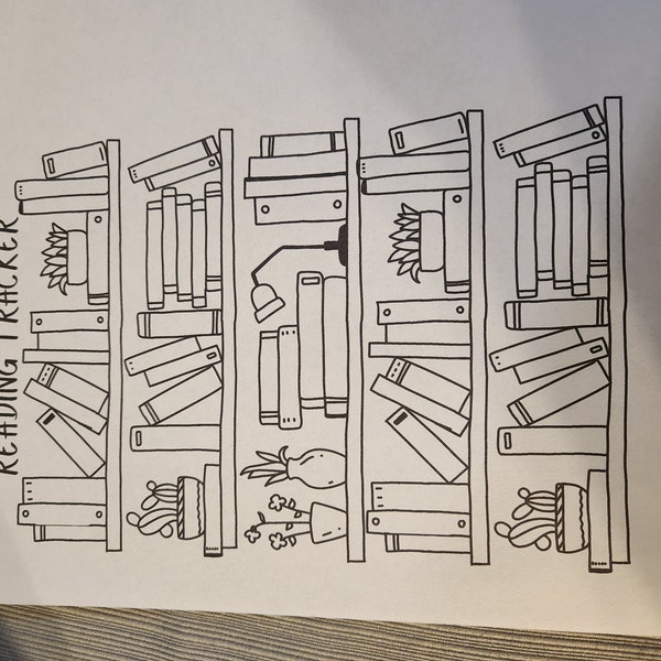 Reading Tracker Coloring Page - Etsy