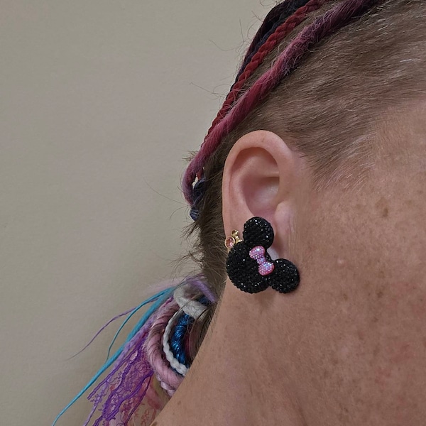 Large Mickey and Minnie Mouse Inspired Ear Earrings Plugs 34x30mm - Etsy