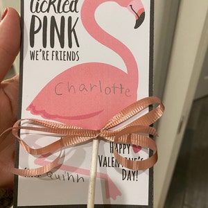 Flamingo Valentines Printable DIY Instant Download Pencil or Lollipop ...