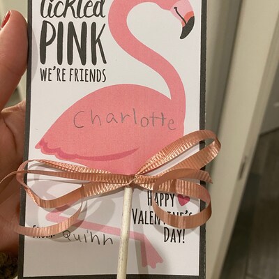 Flamingo Valentines Printable DIY Instant Download Pencil or Lollipop ...