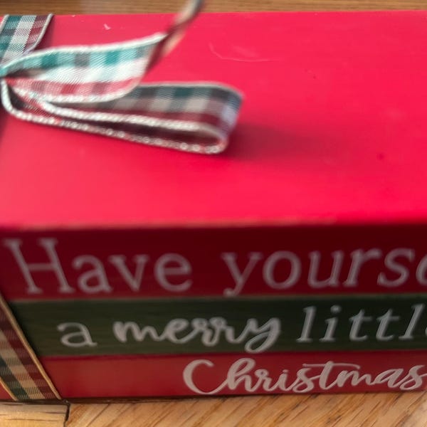 Patriotic Mini Wood Book Stack/ Patriotic Decor/ Tier Tray Decor/ 4th ...