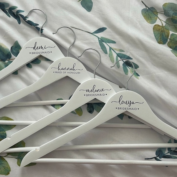 Bridesmaid Hangers With Names, Wedding Name Hangers, Bridal Dress ...