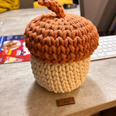 Handmade Acorn, Kids Decor, Nursery Organiser, Storage Basket, Acorn ...