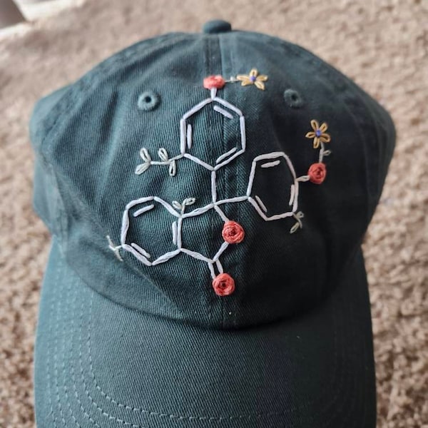 Custom Embroidered Chemical Structure Baseball Cap, Science Gift - Etsy