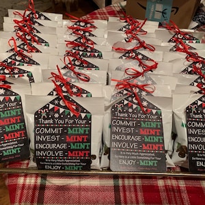 Christmas Mint Tags Thank You Tags Volunteer Labels - Etsy