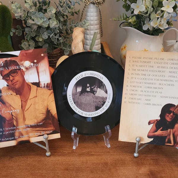Vinyl Record Wedding Invitations, Authentic 45 Vinyl Record, Custom ...