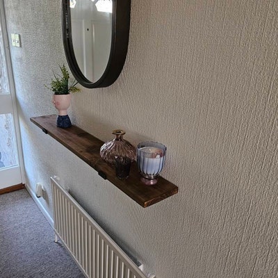 Solid Wood Radiator Shelf With Brackets Rustic Narrow Shelf for Hallway ...