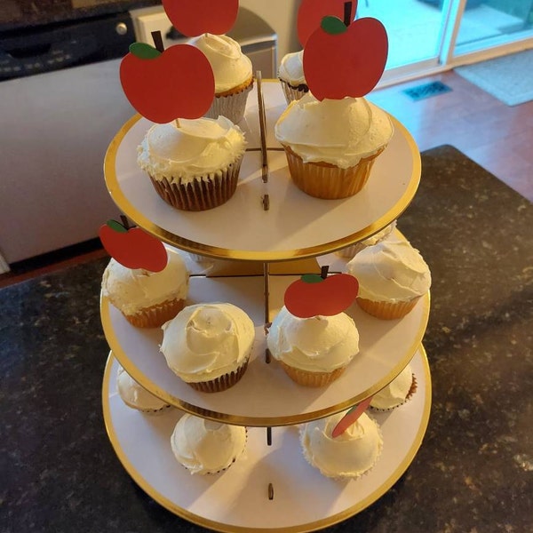 Apple Cupcake Toppers: Apple Birthday Party Decor (set of 12) - Etsy